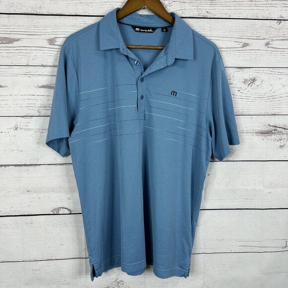 Travis Mathew | Shirts | Travis Mathew Polo Shirt Mens Large Blue Golf ...